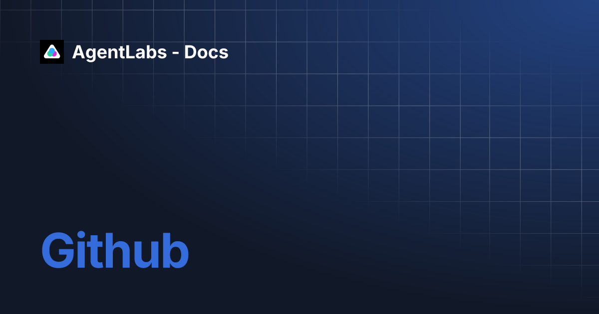 Github | AgentLabs - Docs